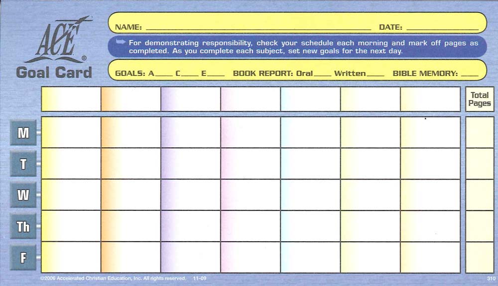 Senior Goal Card Ind. (1) – Christian Education Europe Shop